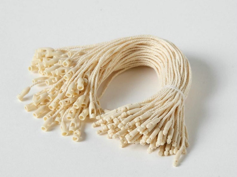1000 Cotton Hang Tag Strings, Rope Fasteners, Snap Cord, Cord Clasp ...
