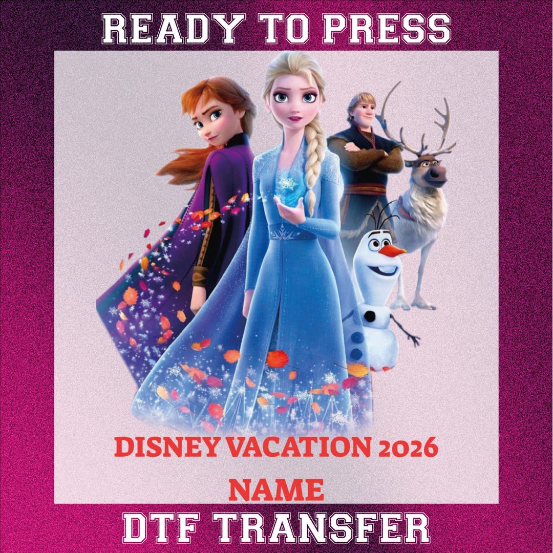 2026 Custom Disney Squad Family Trip Dtf, Personalized Disneyland, Elsa ...