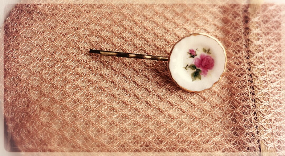 Porcelain Small Rose Bobby Pin, Accessories Hair Pin, Boho Chic ...