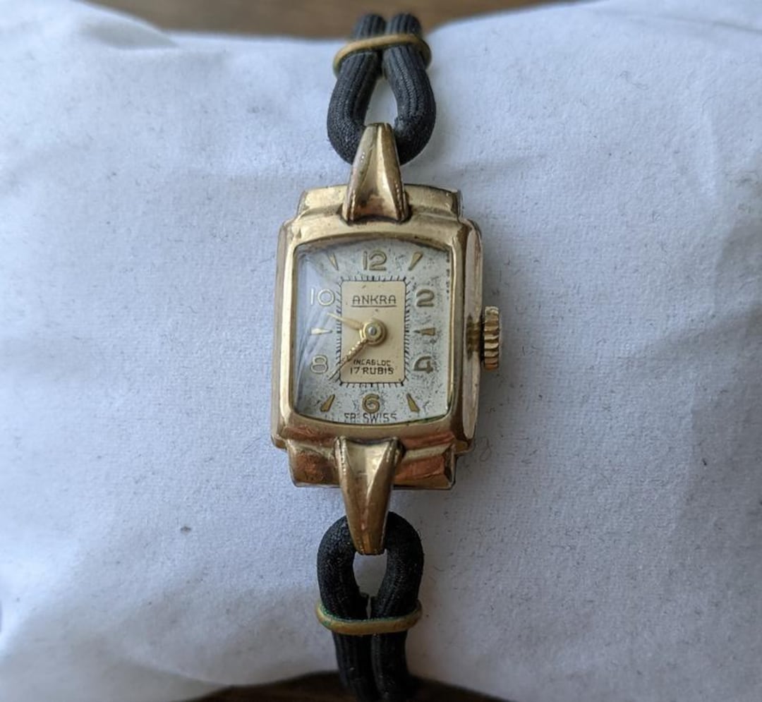 Women's Wrist Watch Vintage Watch ANKRA Black Watch - Etsy