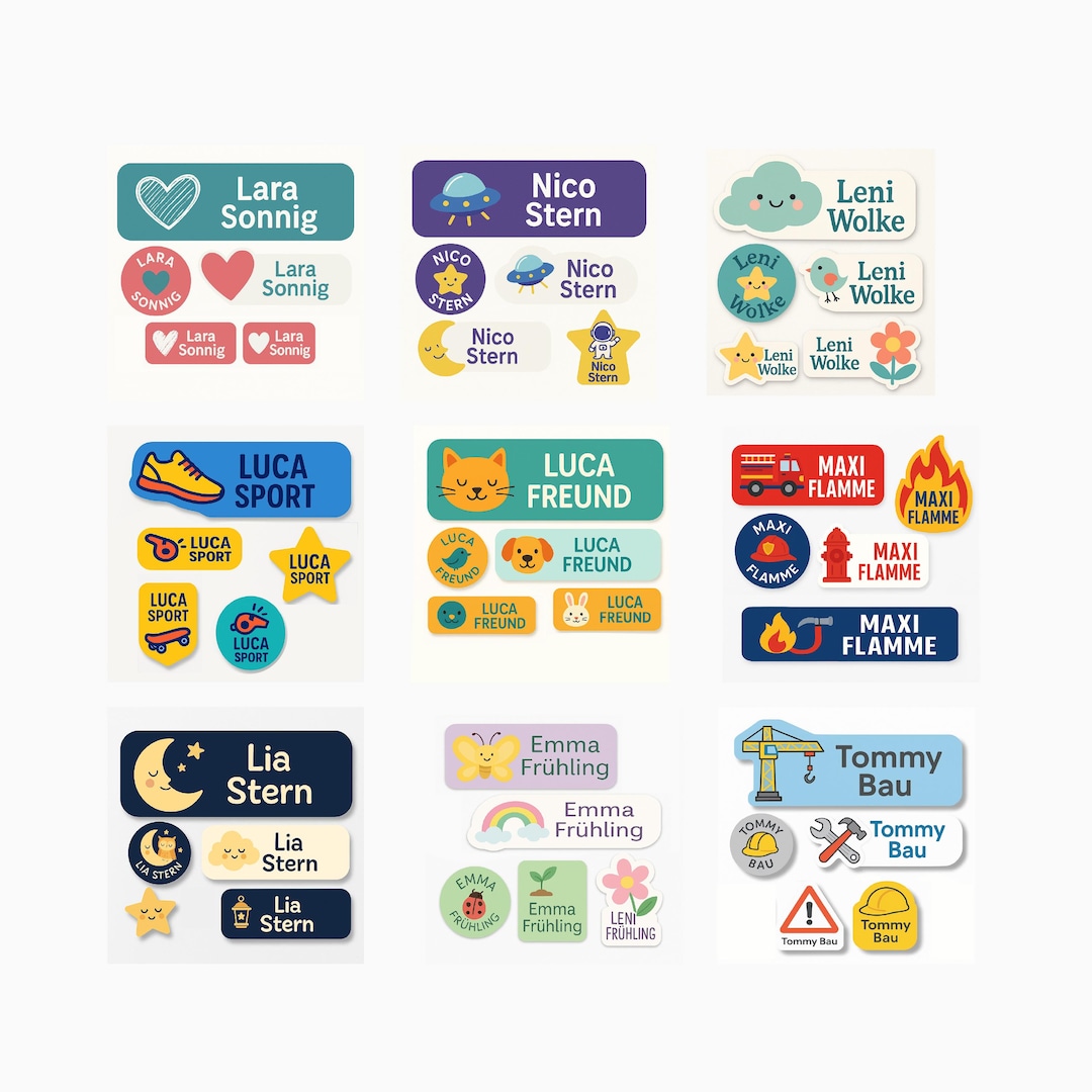 Personalized Name Stickers, Waterproof School Labels (5-pack) - Etsy