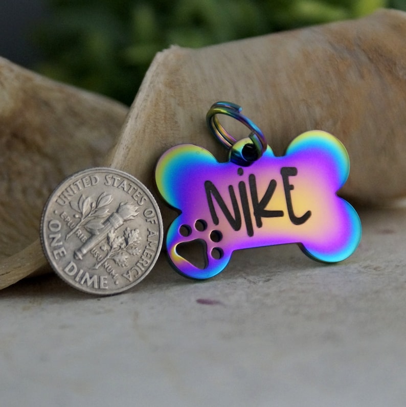 Personalized Dog ID Tag Cut Out Dog Paw Dog Name Tag Dog | Etsy