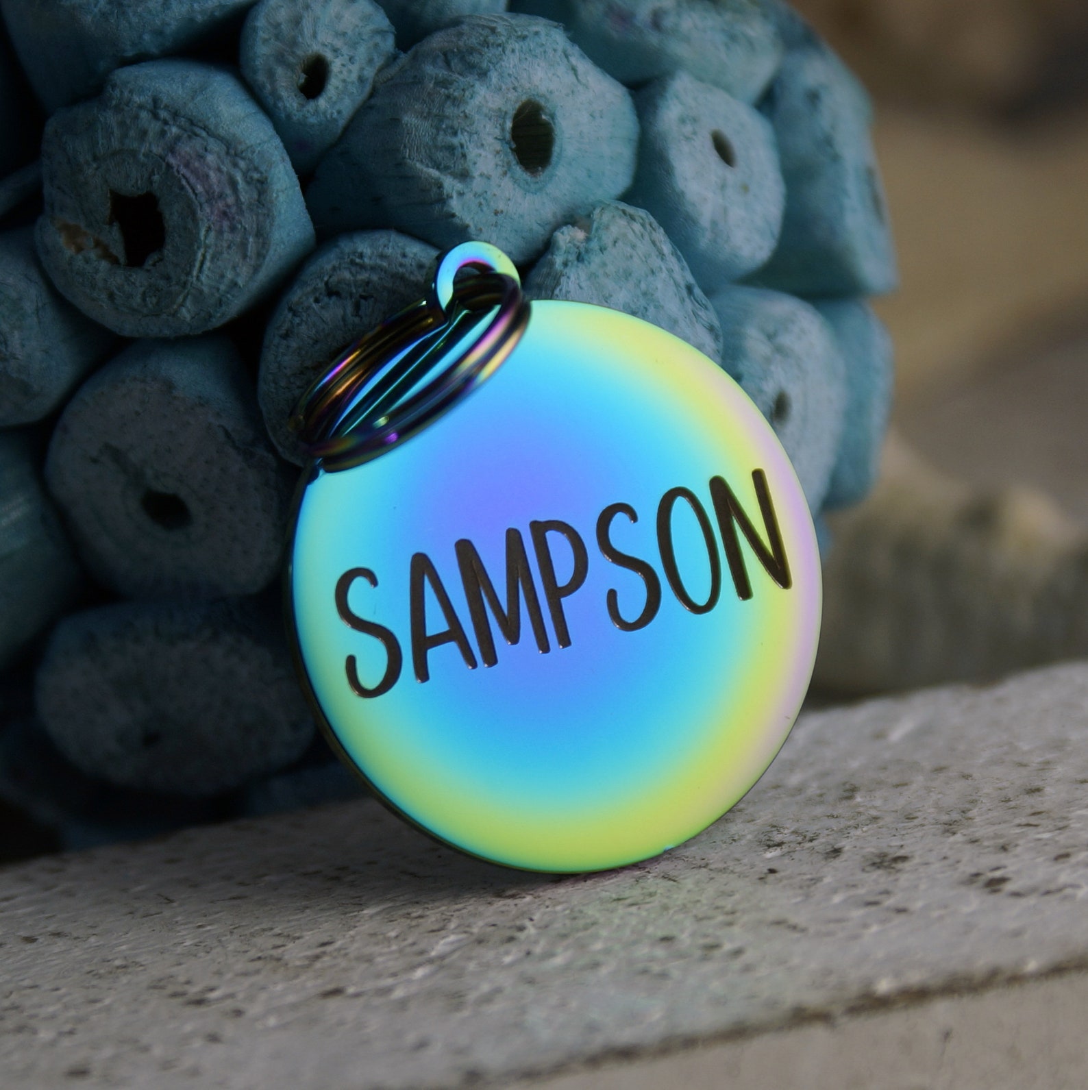 Personalized Rainbow Color Dog Collar Tag Dog Name Tag Pet | Etsy