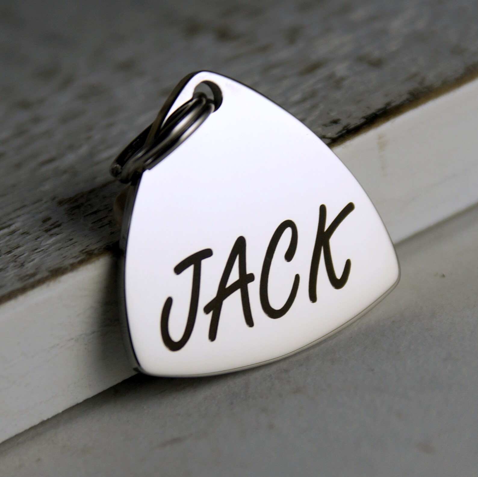 Big Triangle Pet Id Tag Dog or Cat Name Tag ID Tag for | Etsy