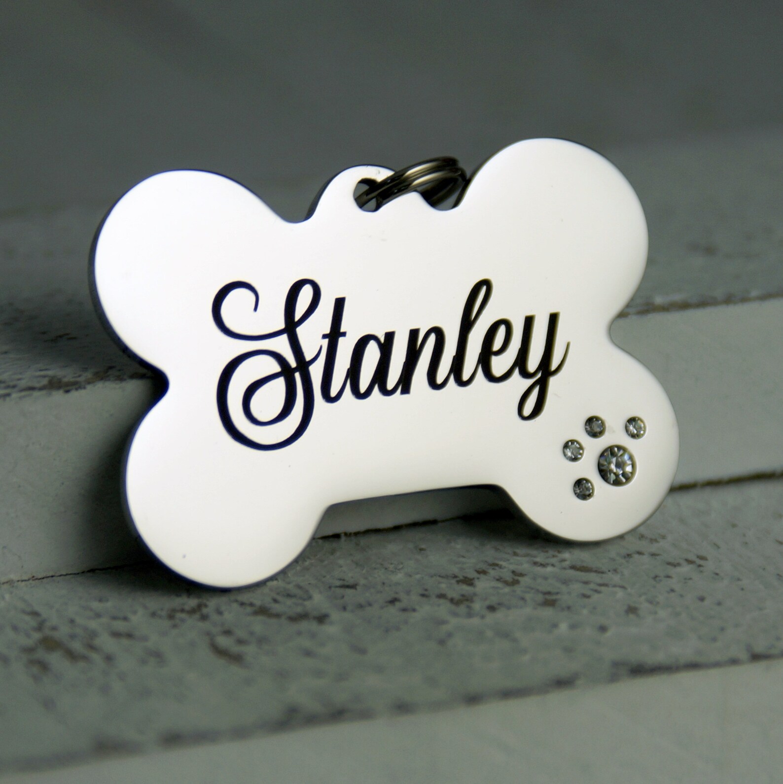 Personalized Dog Tag With Crystals Dog Tag Dog Name Tag - Etsy