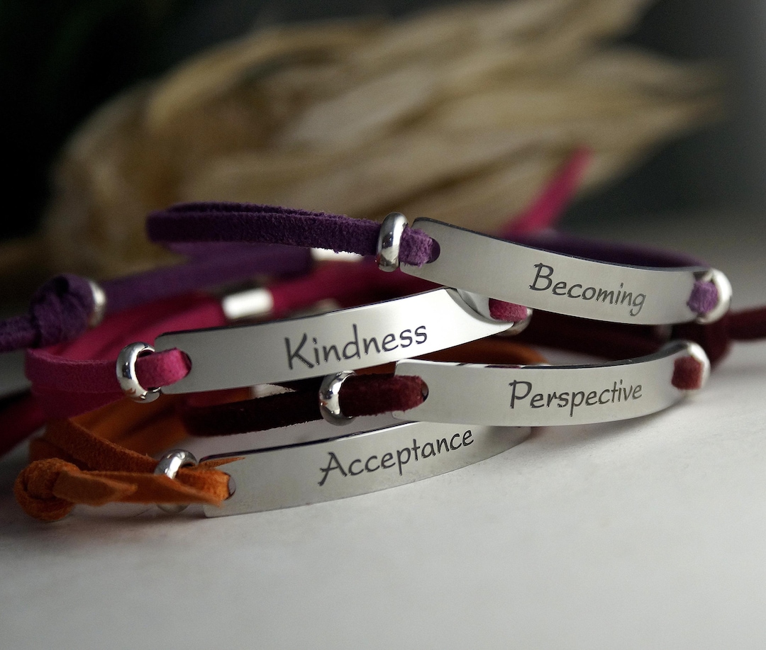 Affirmation Adjustable Bracelet, Personalized Engraved Bracelet, One ...