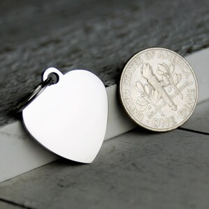 Small Silver Heart Pet Tag, Small Heart Tag, Dog or Cat Name Tag, ID ...