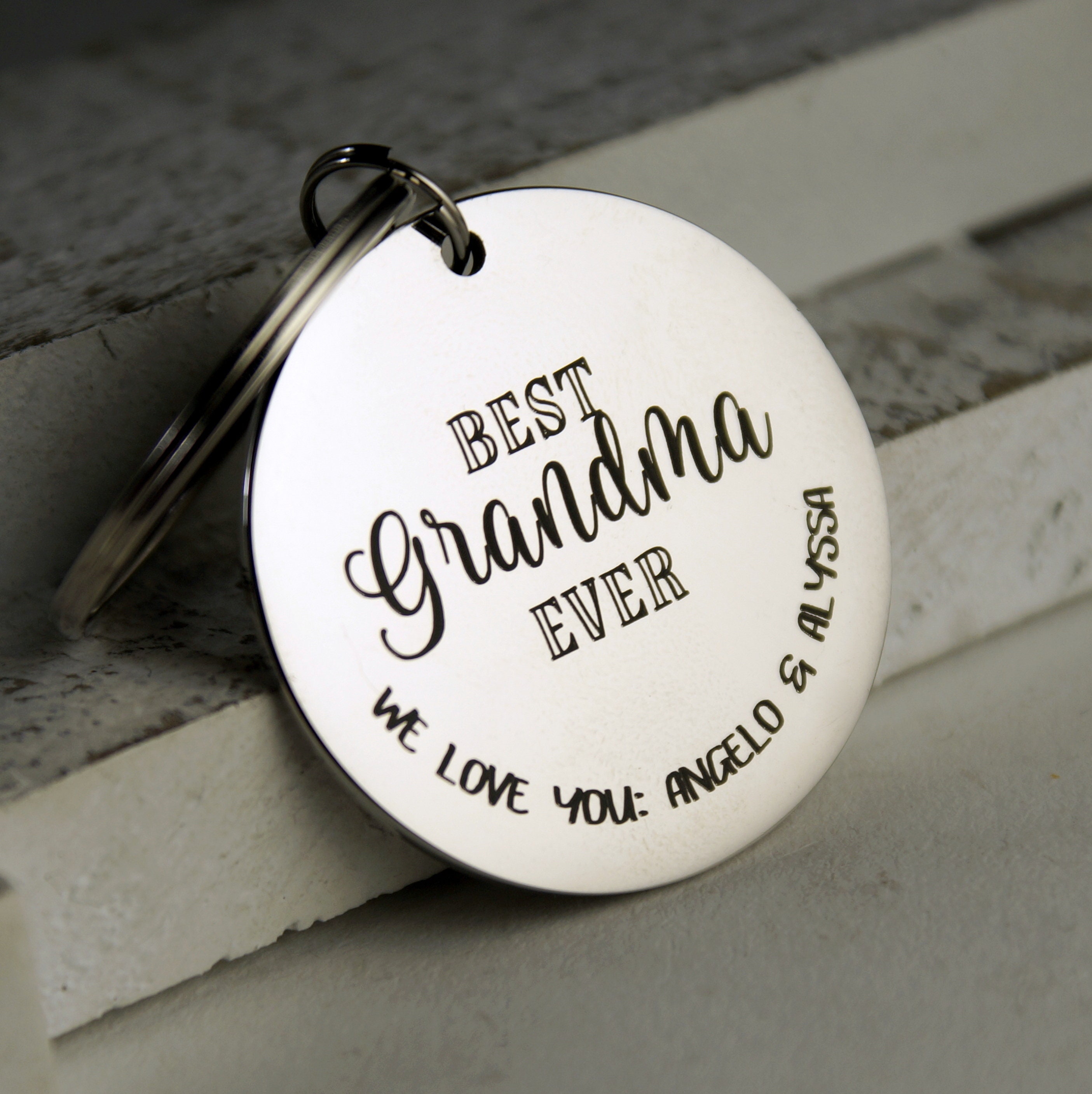 Personalized Grandma Keychain: Stainless Steel, Custom Grandchildren ...