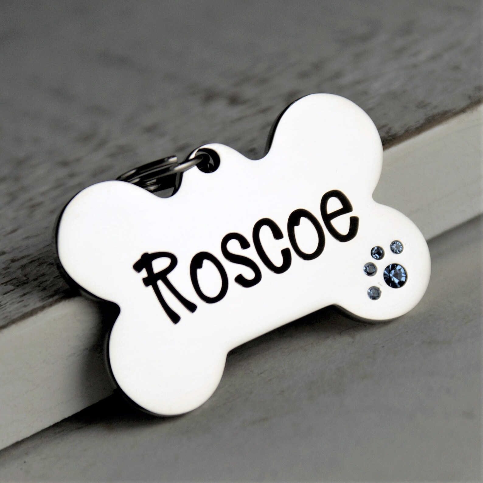 Personalized Dog Tag With Crystals Dog Tag Dog Name Tag - Etsy