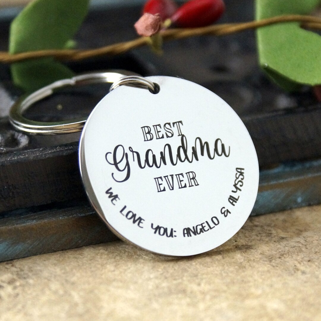 Grandma Keychain • Personalized Gift for Grandpa • Custom Keychain With ...