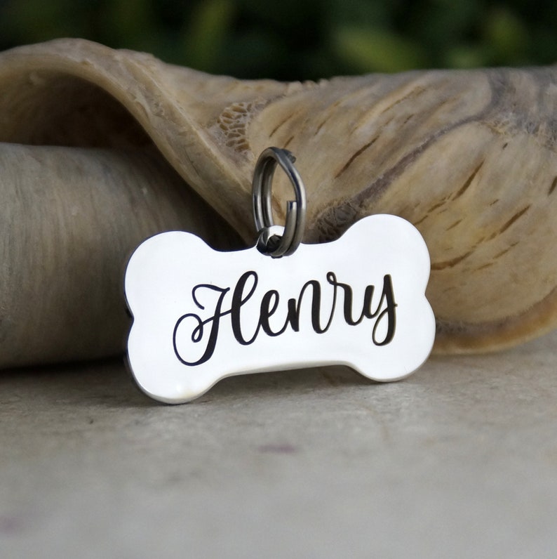 Personalized Small Dog Tag Dog ID Tag Silver Dog Bone Tag - Etsy