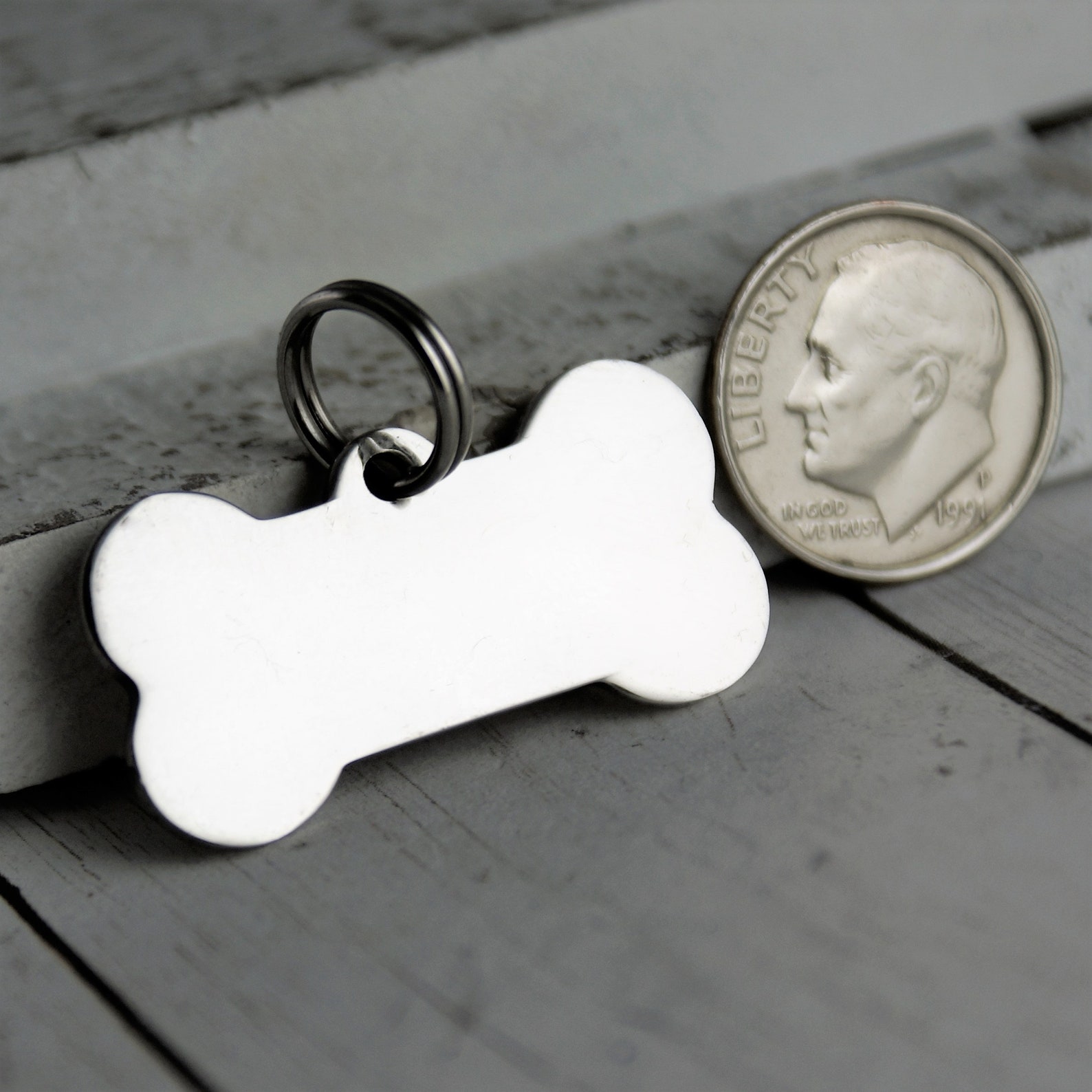 Personalized Small Dog Tag Dog ID Tag Silver Dog Bone Tag | Etsy