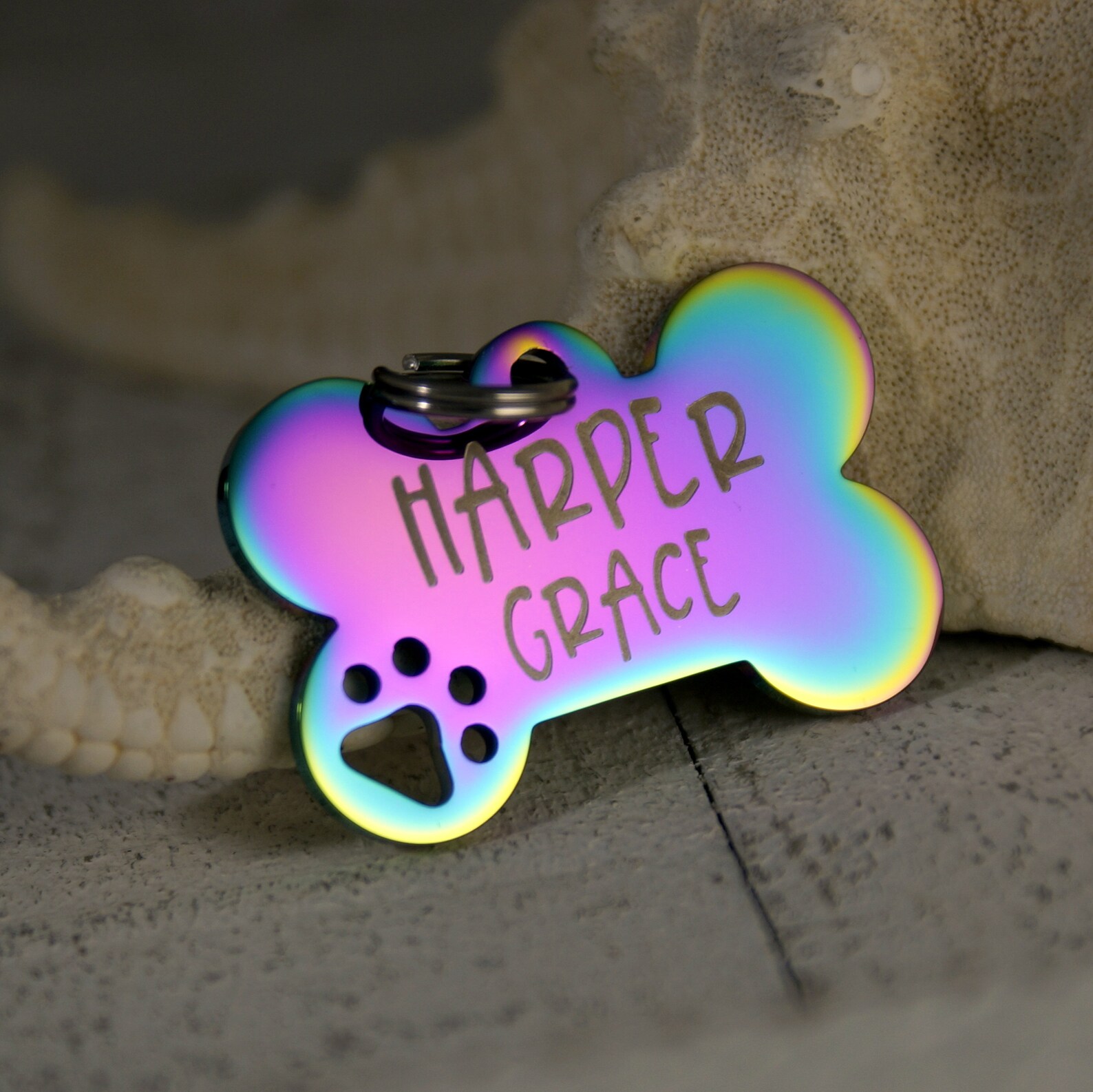 Personalized Dog ID Tag Cut Out Dog Paw Dog Name Tag Dog | Etsy