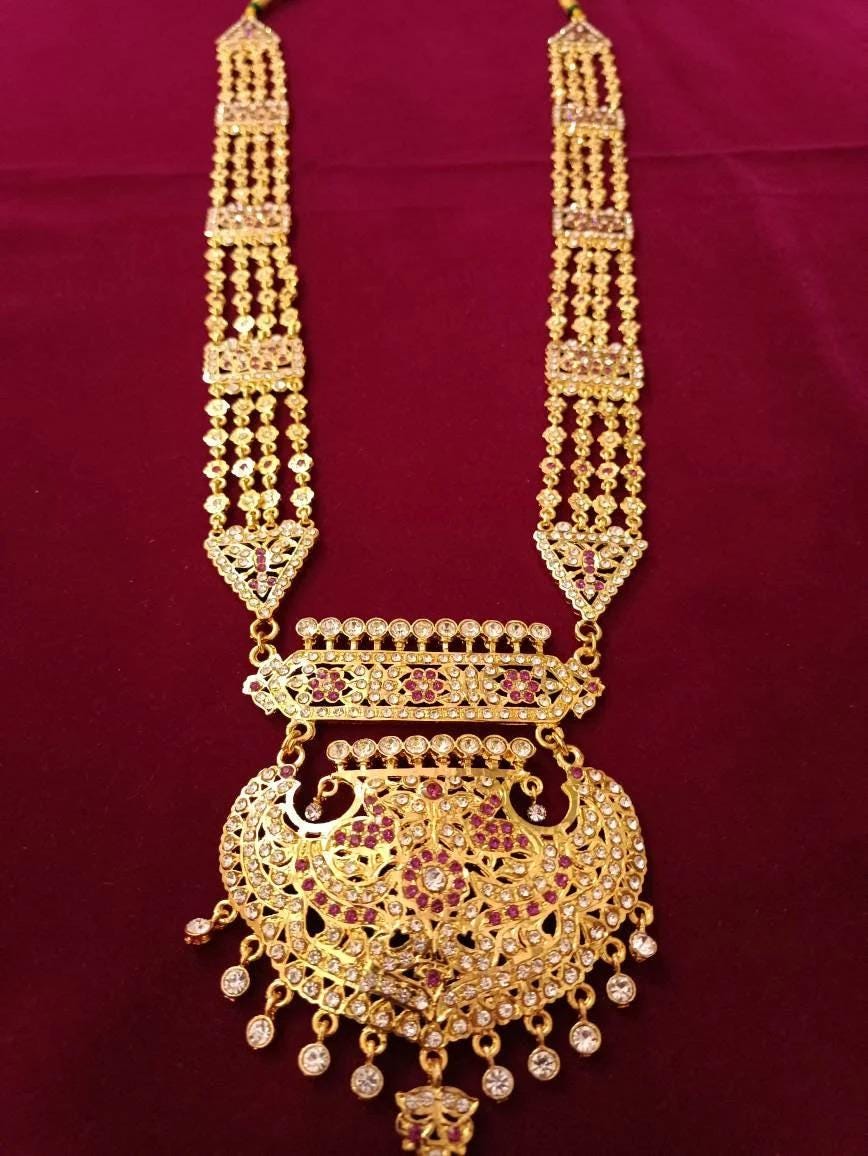 Indian Jadau Rani Haar Necklace | Long Kundan Pendant Set | Indian ...