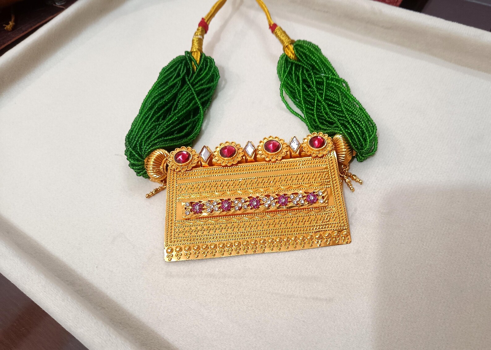 Indian Aard Necklace | Rajasthani Rajputi Tevta Jewelry | Gold Plated ...