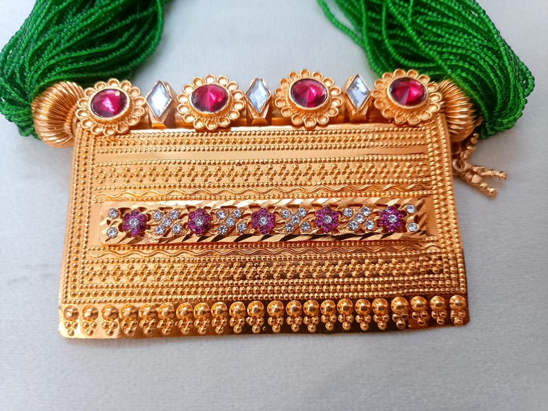 Indian Aard Necklace | Rajasthani Rajputi Tevta Jewelry | Gold Plated ...