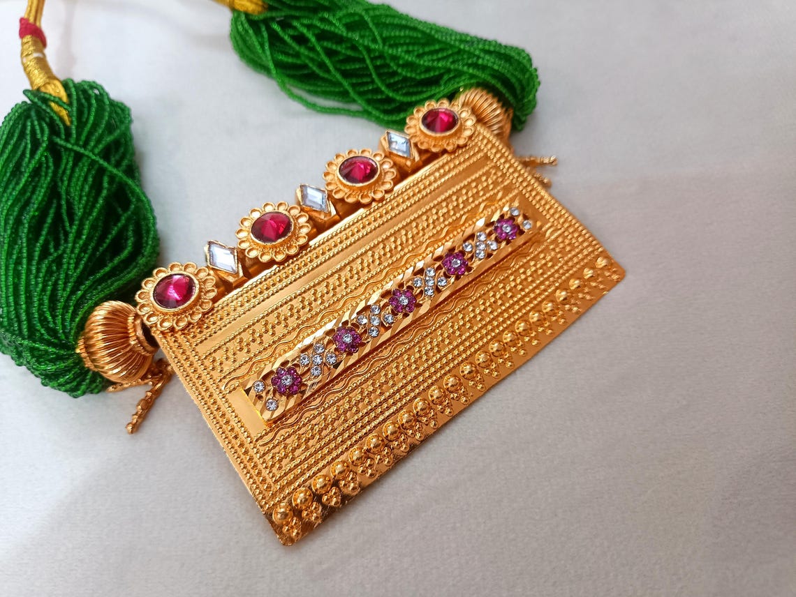Indian Aard Necklace | Rajasthani Rajputi Tevta Jewelry | Gold Plated ...