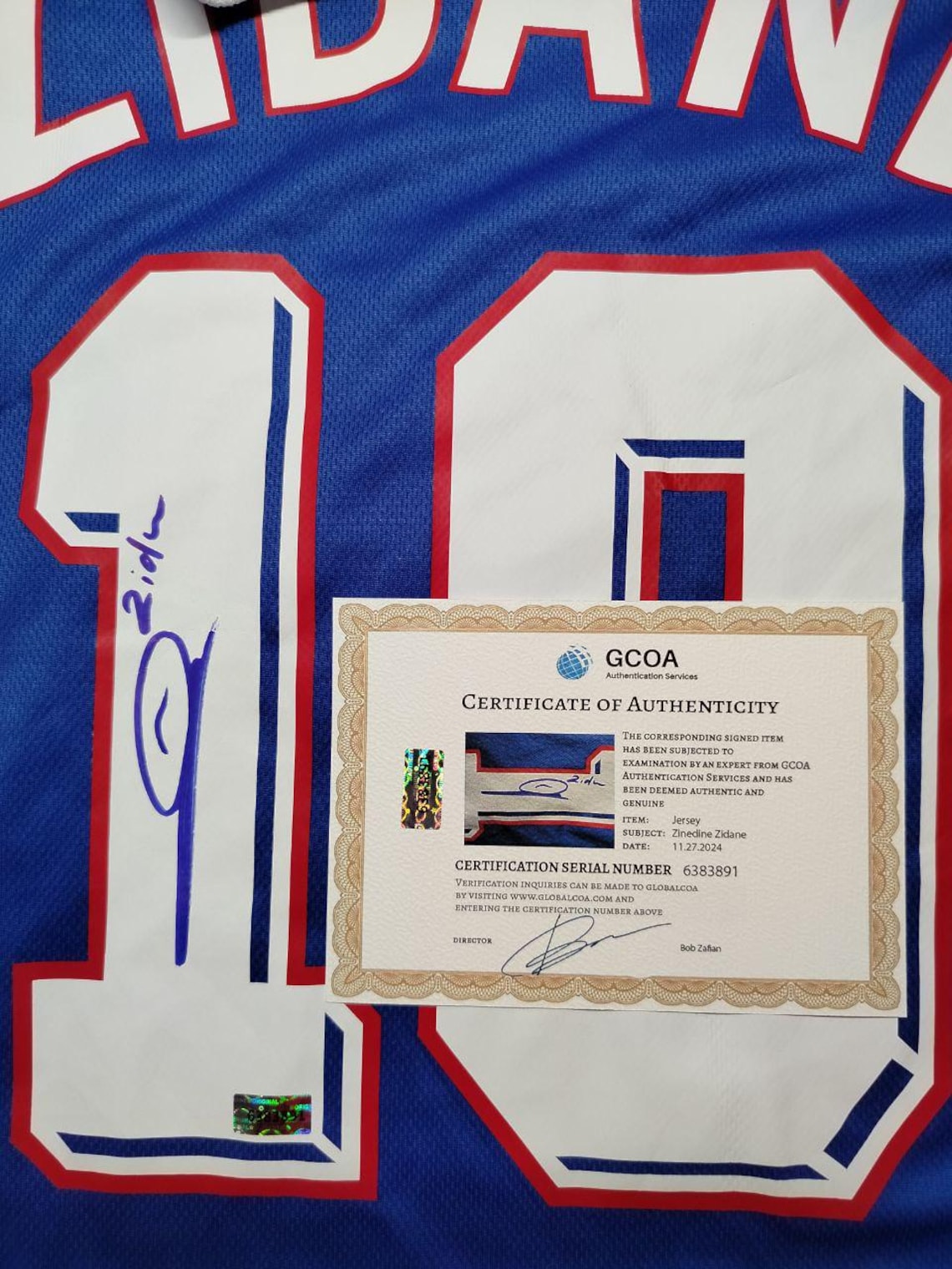 France Zinedine Zidane #10 Signed Jersey With Certificate - Etsy