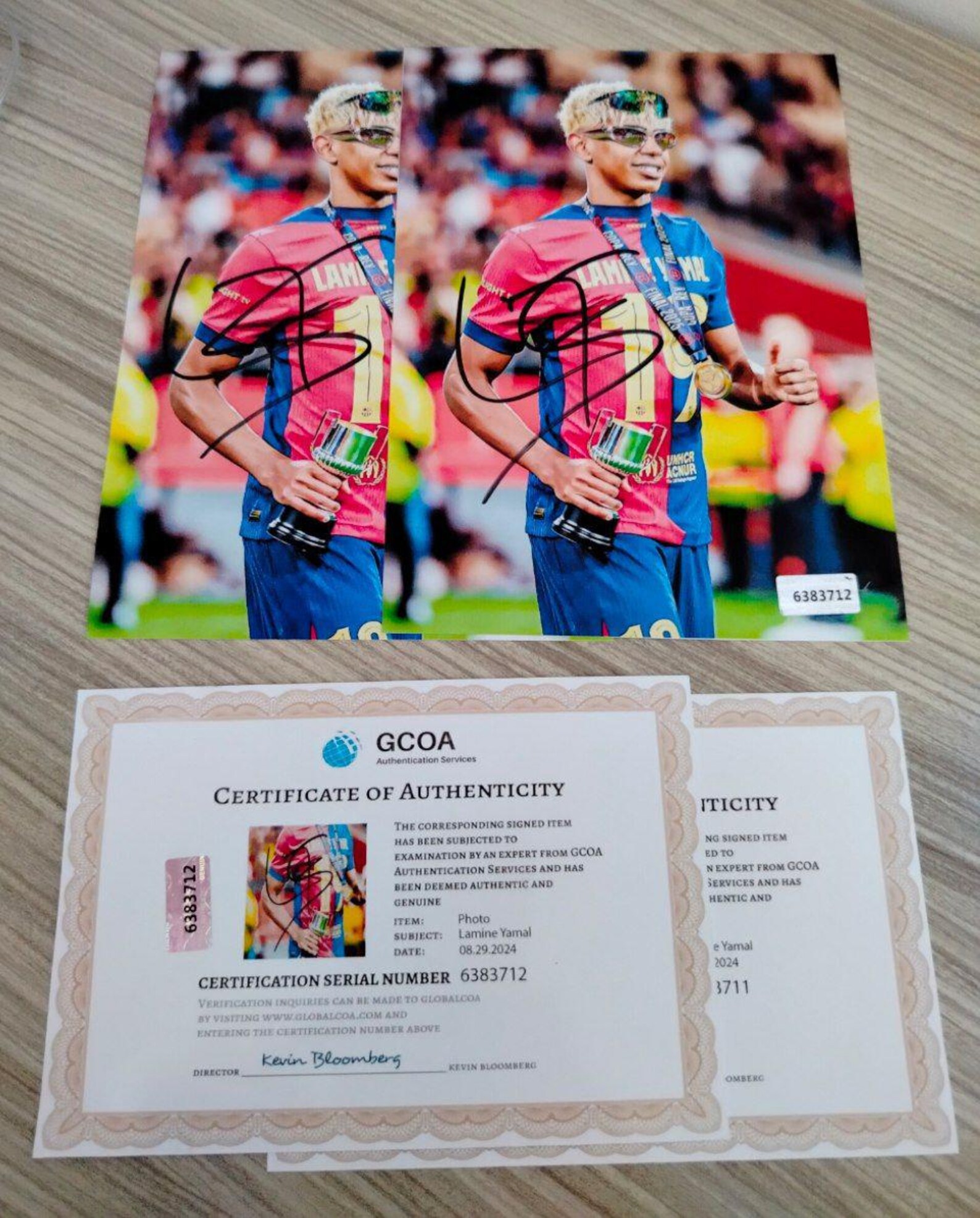 Lamine Yamal Signed Photo 18x13 Cm (7x5 In) FC Barcelona Champion With ...