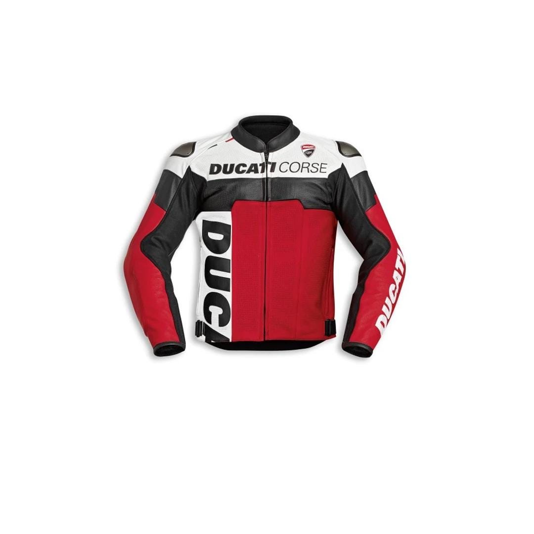 Ducati Corse C5 Red ,white and Black Motorbike Racing Leather Jackets ...