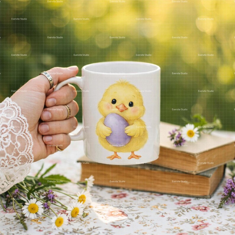 Watercolor Easter Chick Clipart Bundle | Pastel Floral PNG Graphics ...