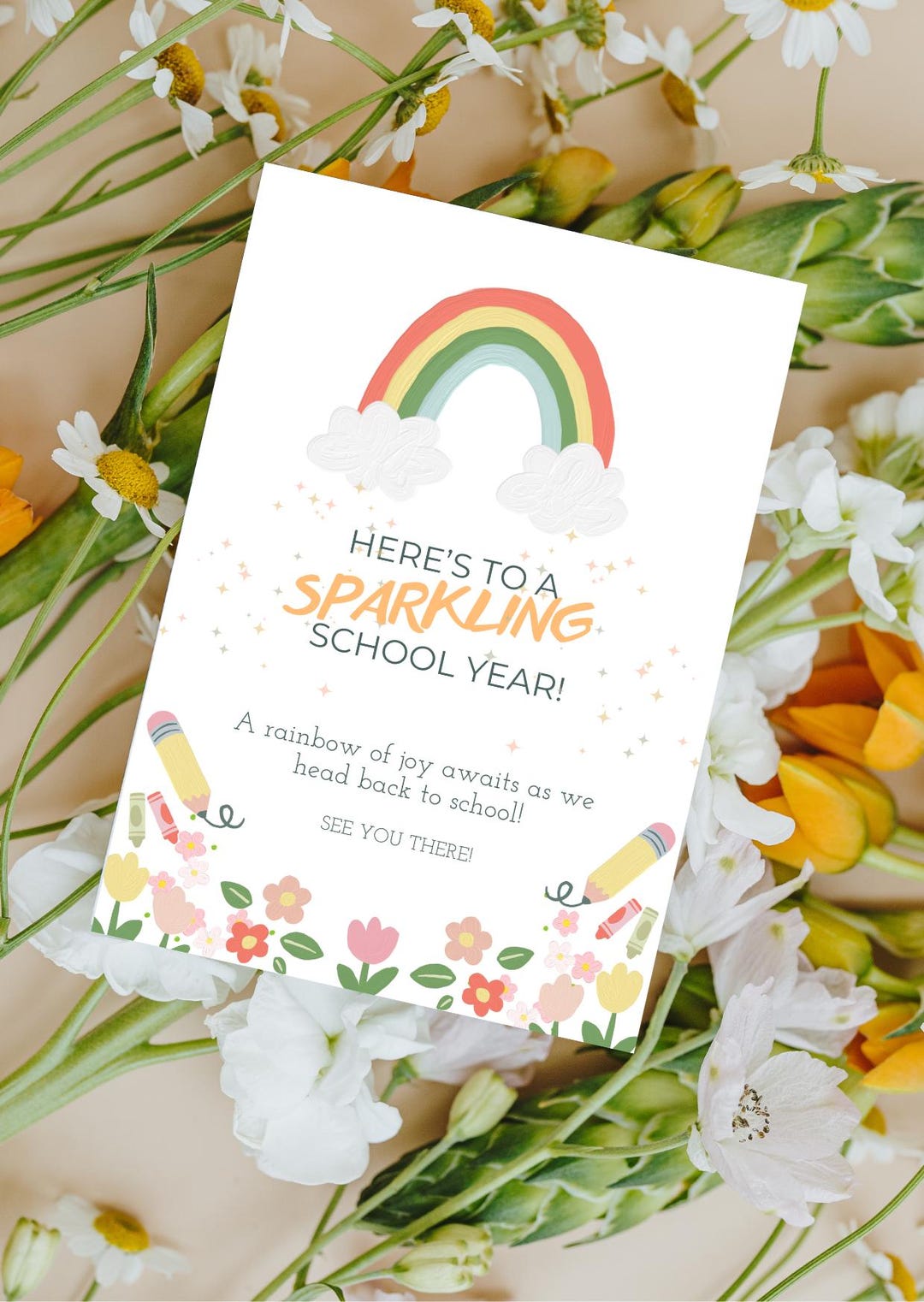 Editable Rainbow Back to School Invitation - Kids Welcome Card ...