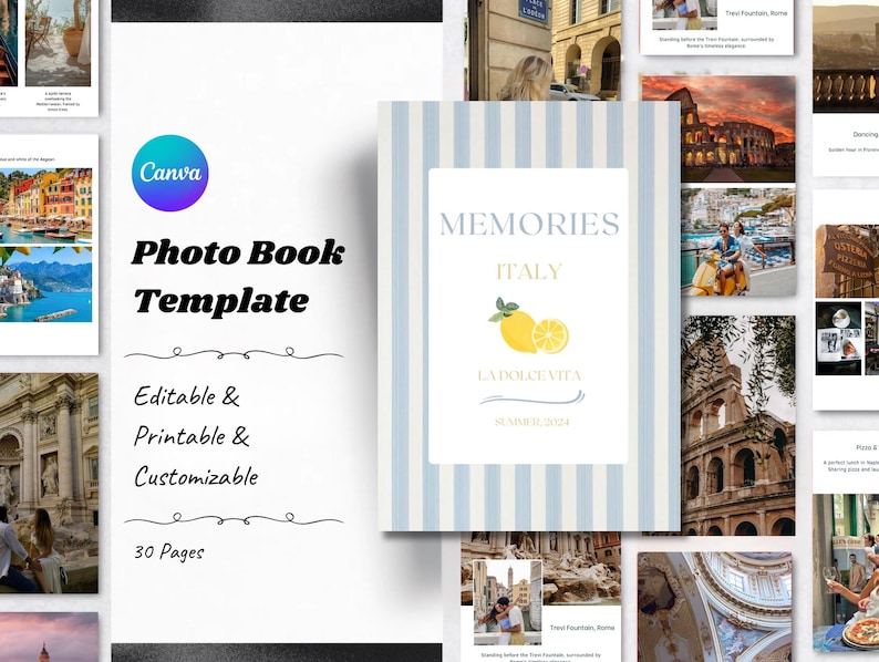 Editable Photo Book Template, Anniversary Photobook Printable Digital ...