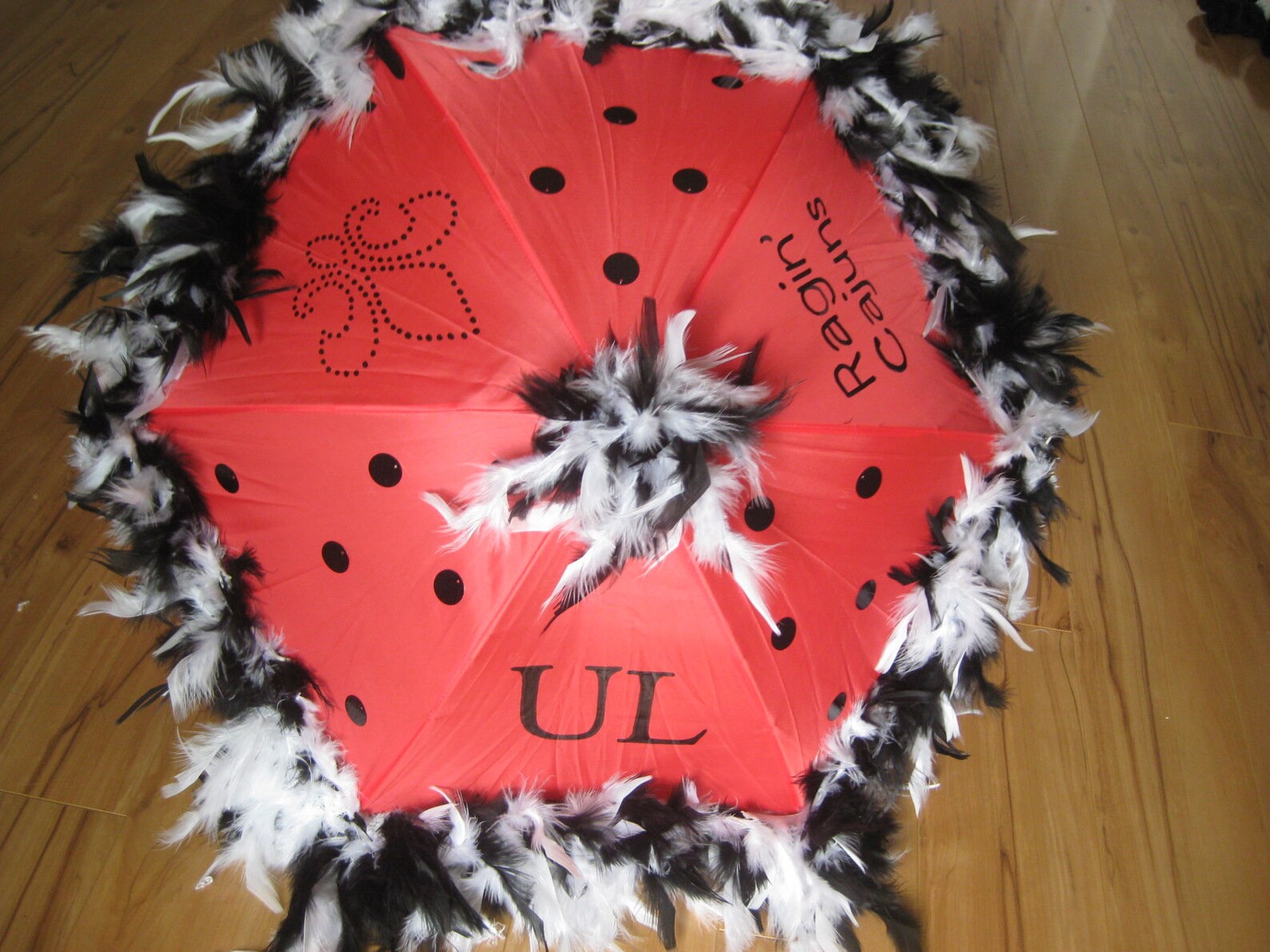 Red and White Second Line Umbrella Parasol With Spine Trim | Etsy