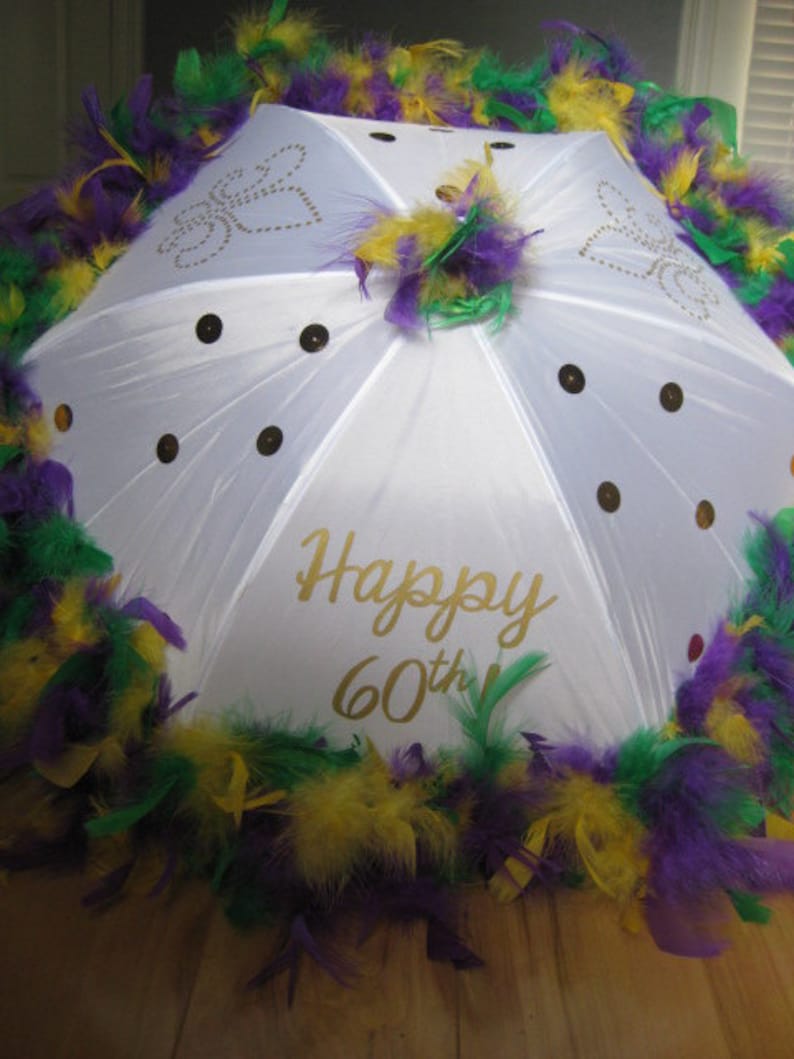 Mardi Gras Happy Birthday Hand Painted Custom Second Line - Etsy