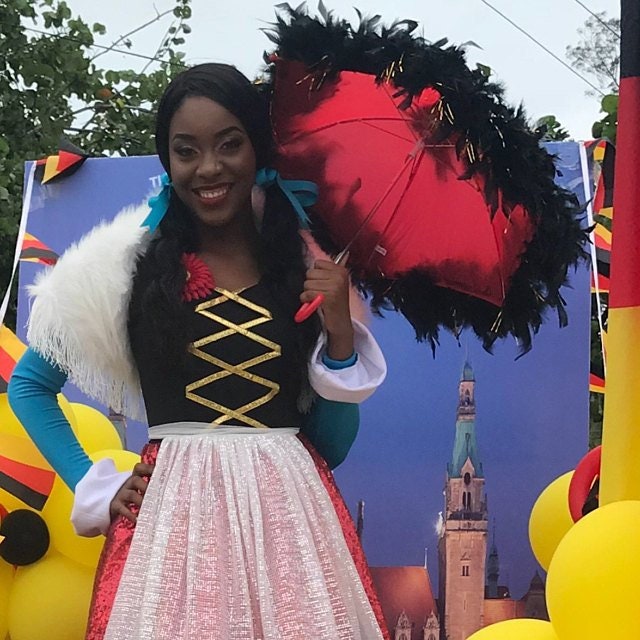 Red and White Second Line Umbrella Parasol With Spine Trim | Etsy