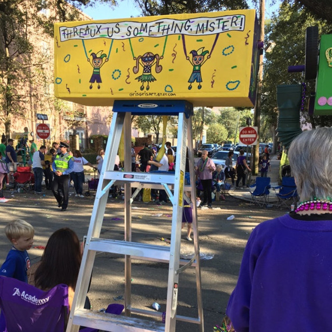 Gris Gris Art Mardi Gras Ladder SEAT New Orleans Custom - Etsy