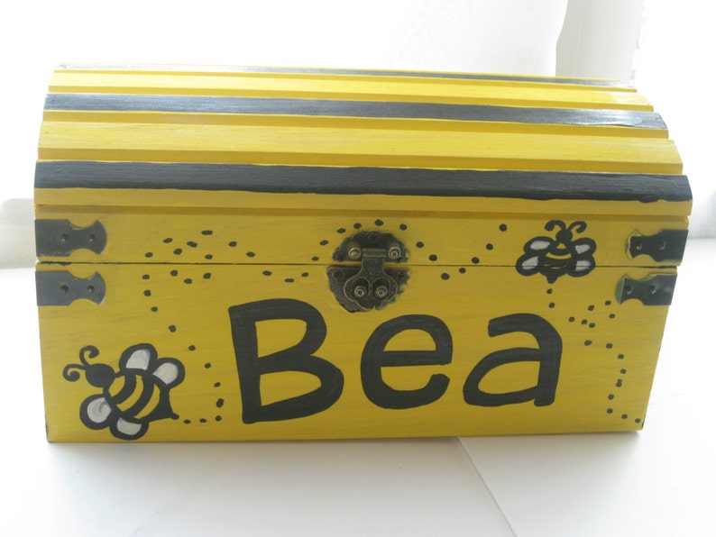 Personalized Wooden Bumblebee Treasure Chest Toy Keepsake Box - Etsy