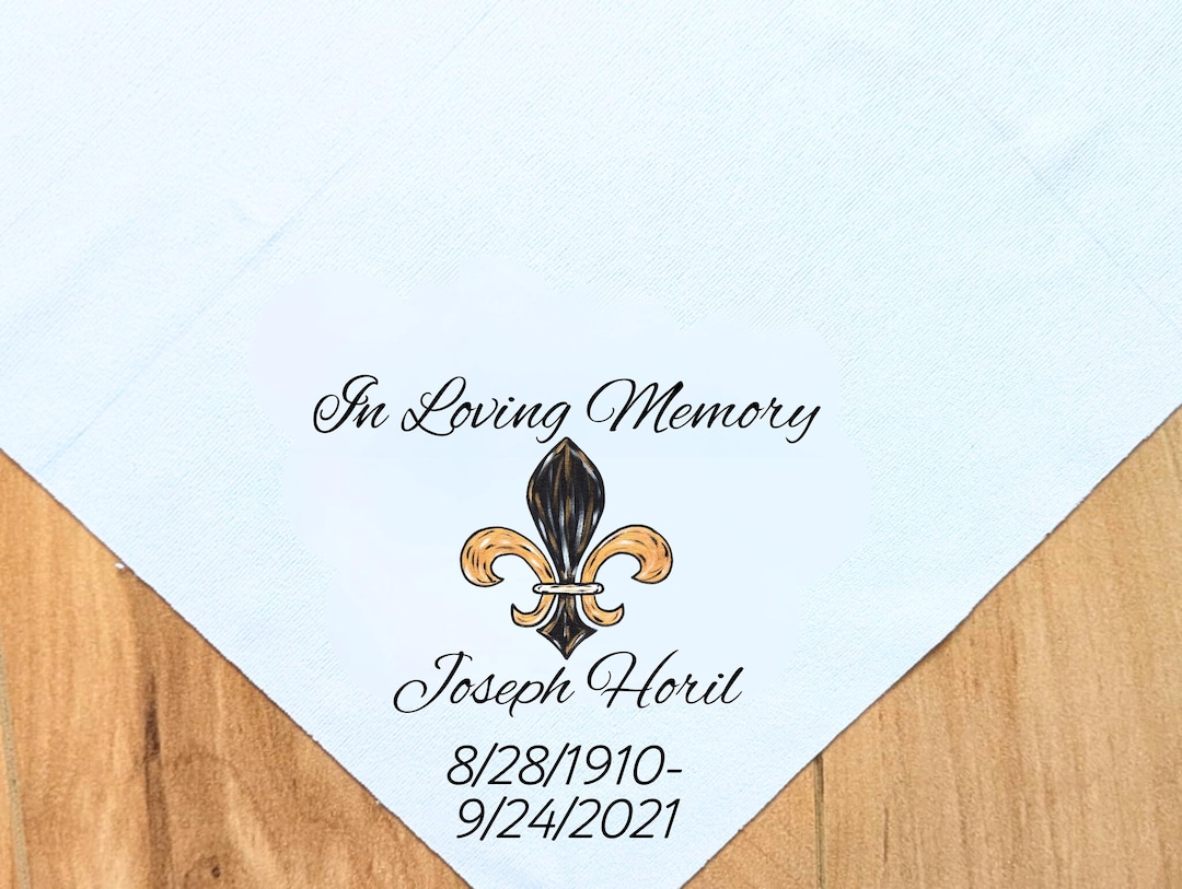 Funeral Memorial Handkerchief, Personalized Name & Date in Loving ...