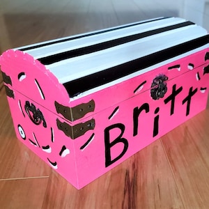Pirate Princess Personalized Wooden Sparkly Treasure Chest- Medium ...