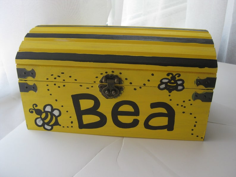 Personalized Wooden Bumblebee Treasure Chest Toy Keepsake Box - Etsy