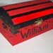 Pirate Treasure Chest Personalized Wooden Red Black Medium - Etsy