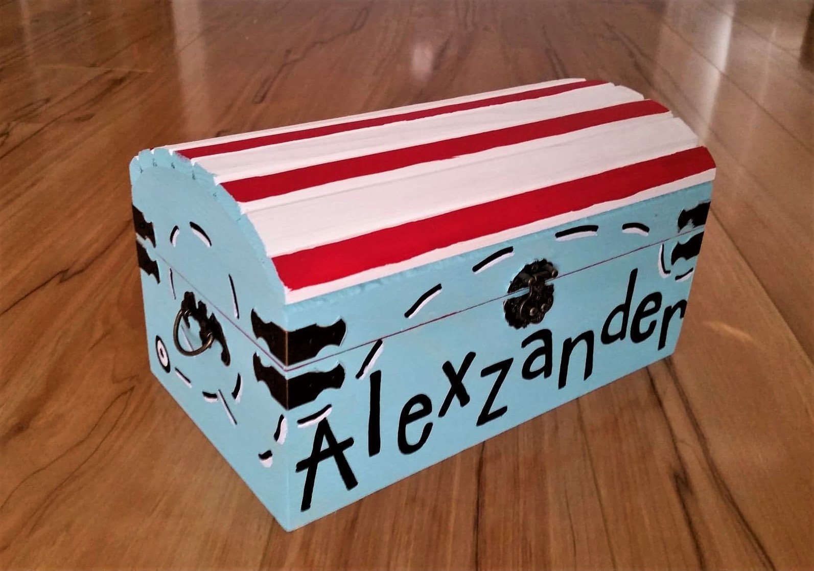 Personalized Wooden Pirate Treasure Chest Toy Keepsake Box- Medium ...