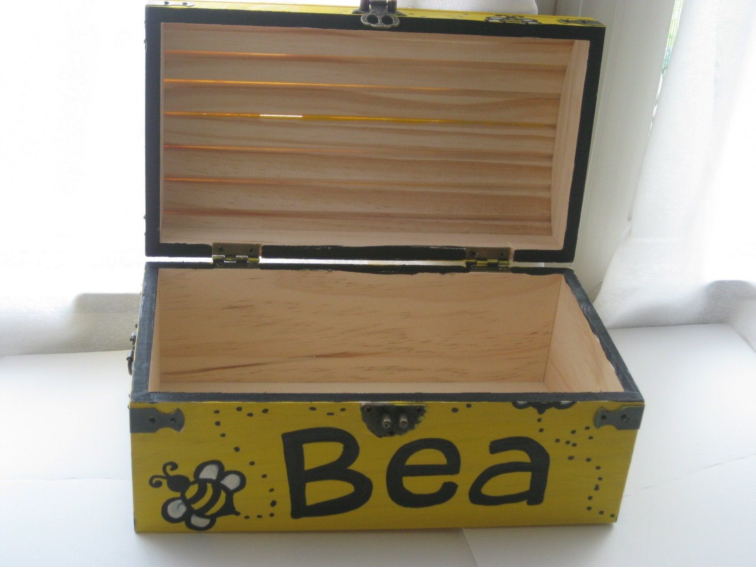 Personalized Wooden Bumblebee Treasure Chest Toy Keepsake Box | Etsy