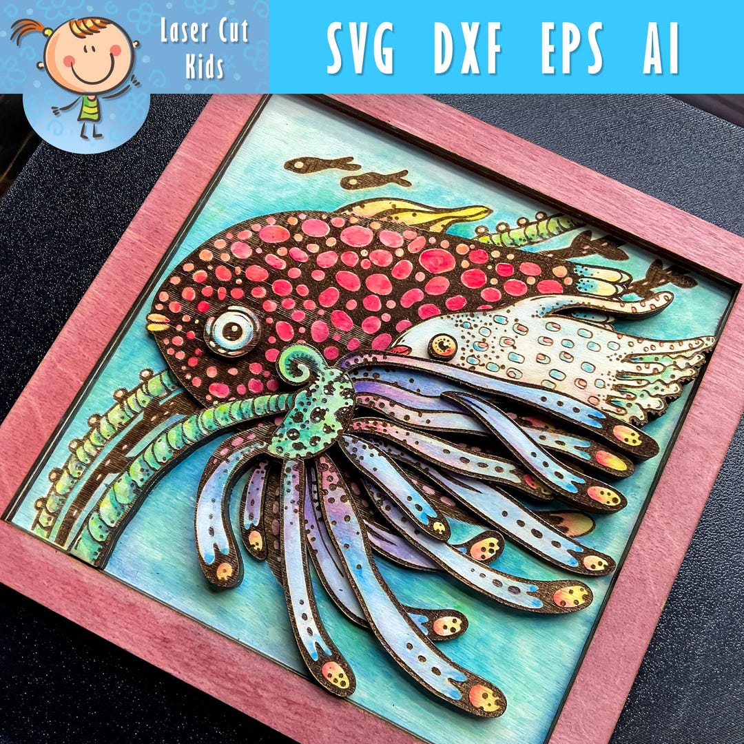 Layered Sea Fish Laser Cut File. Underwater World Wall Art. Ocean Scene ...