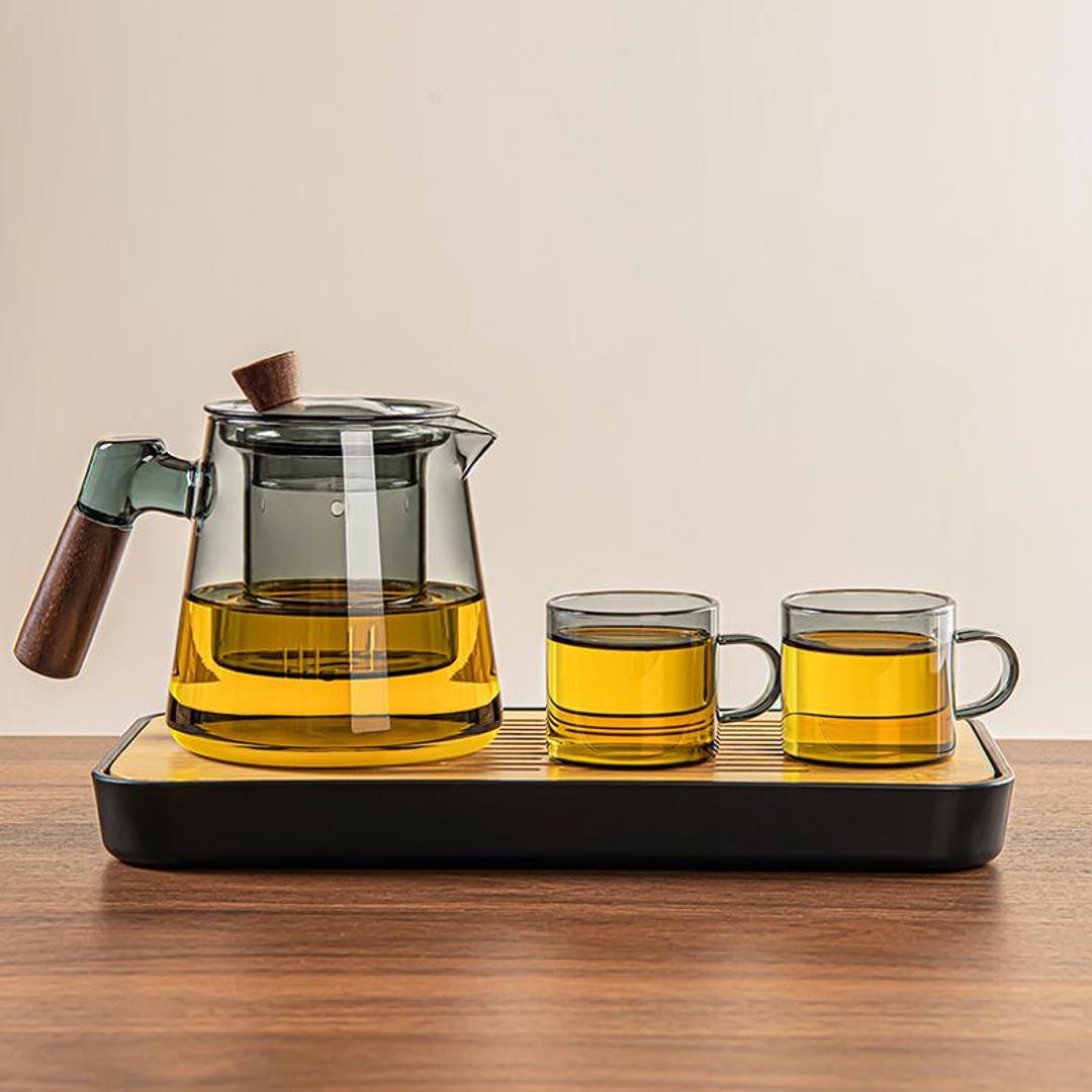 Borosilicate Glass Teapot Set: Modern Gongfu Tea With Infuser - Etsy