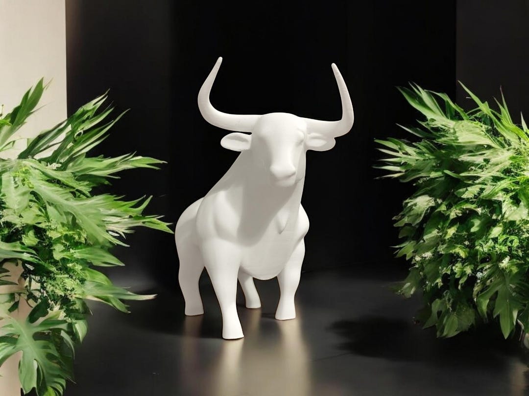 Taurus Bull Sculpture - 3D Printed Contemporary Animal Art - Strong ...