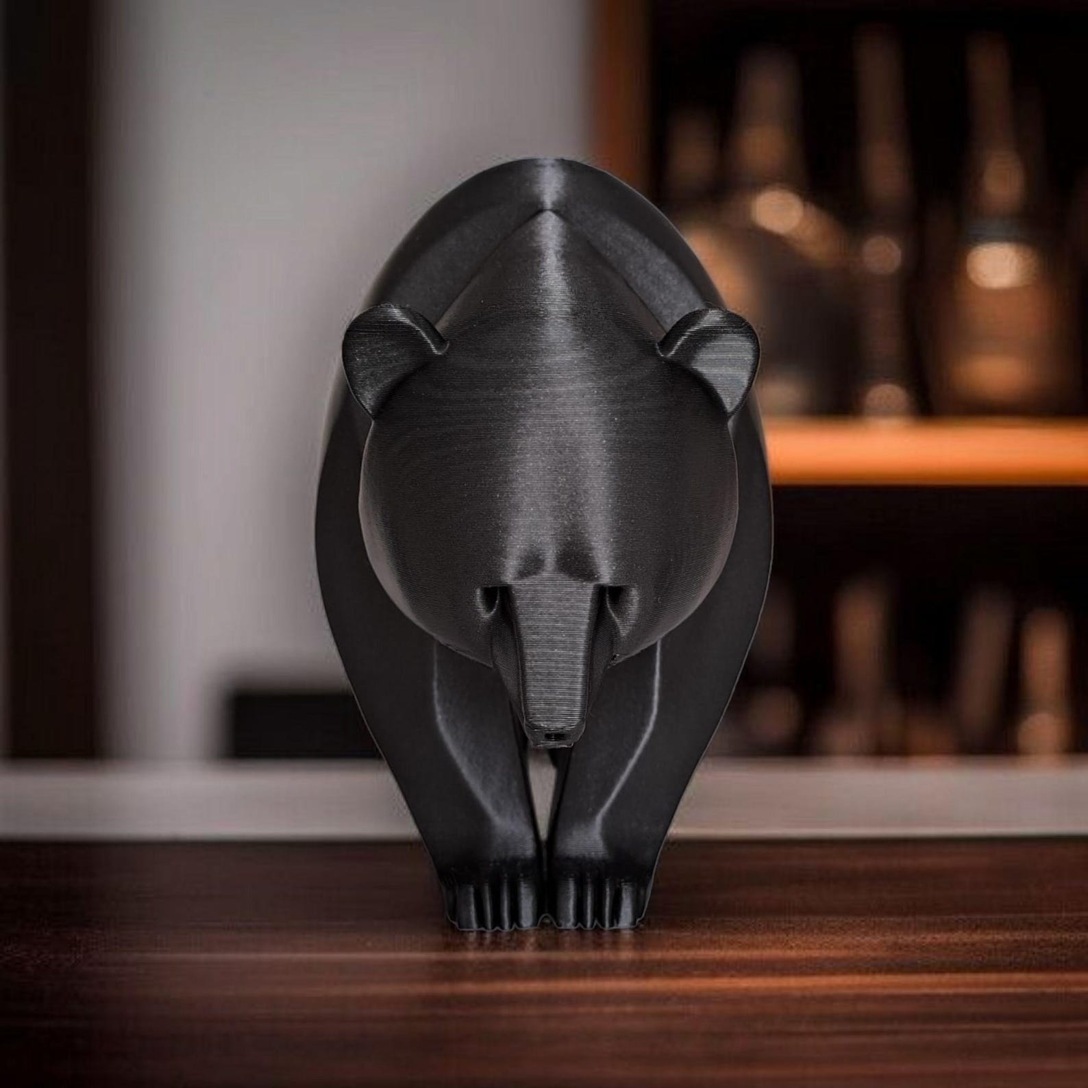 Minimalist Bear Statue - Unique 3D Printed Animal Art With a Bold ...