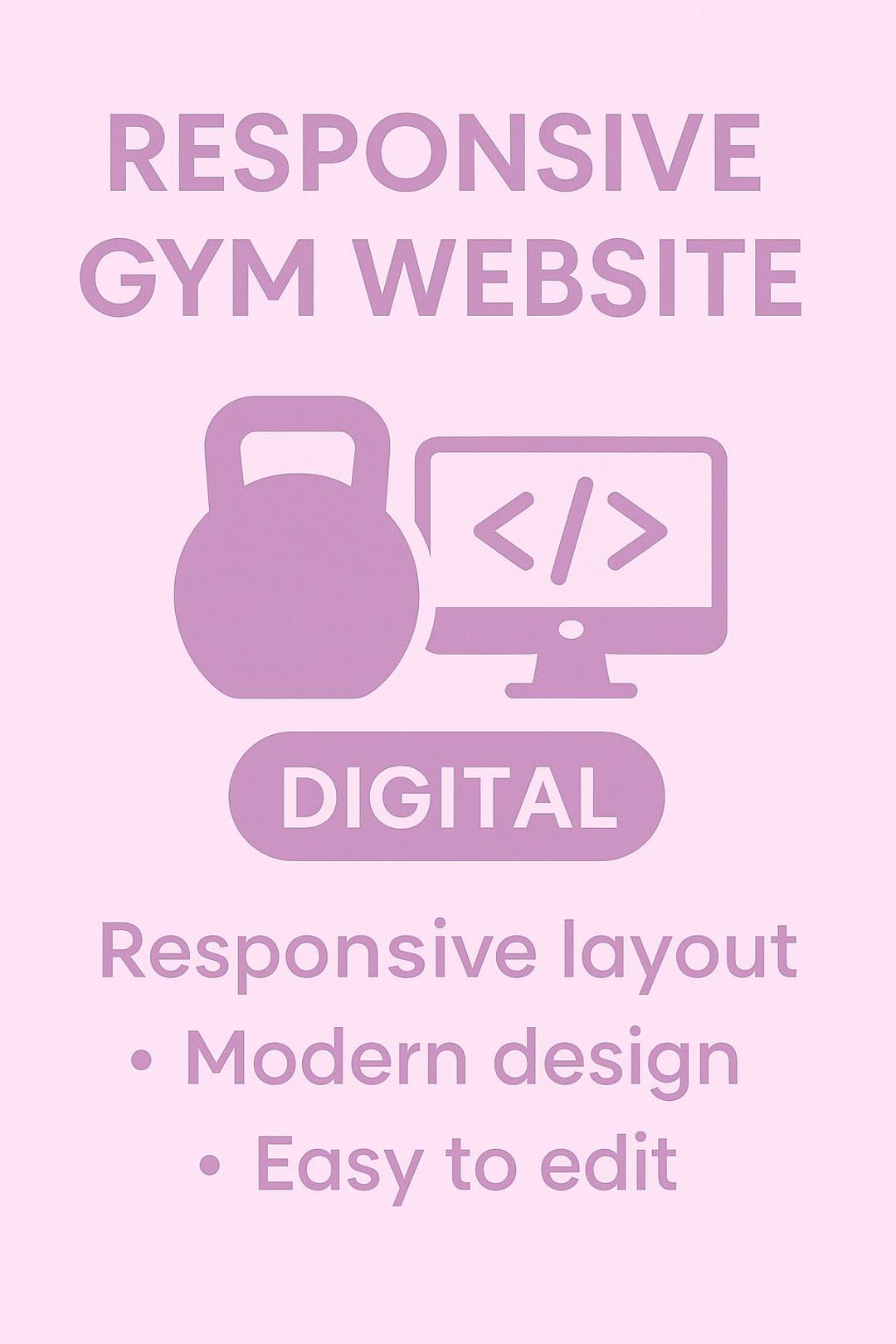Editable Gym Website Template: Responsive HTML/CSS, 5-page Design - Etsy