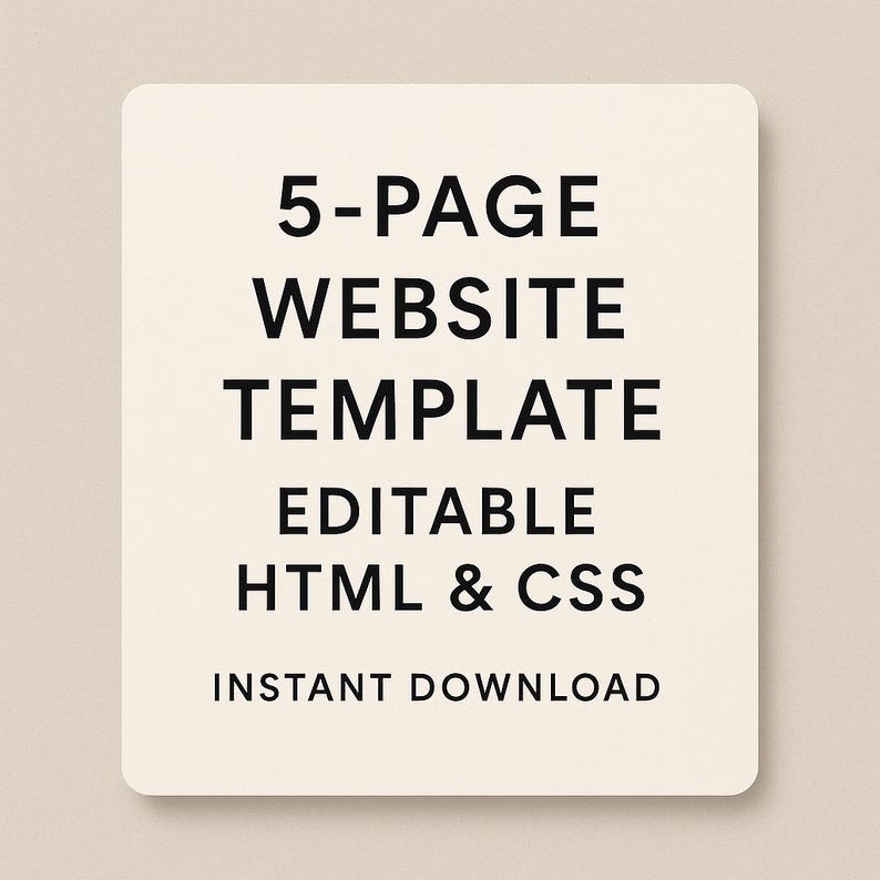Editable HTML CSS Website Template: 5-page Business Site (digital ...