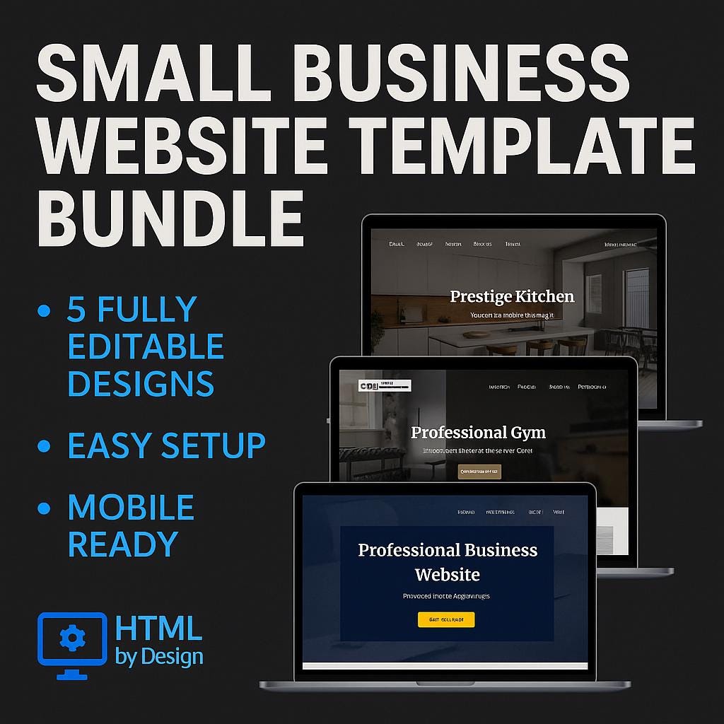 Editable HTML CSS Website Template: 5-page Business Site (digital ...