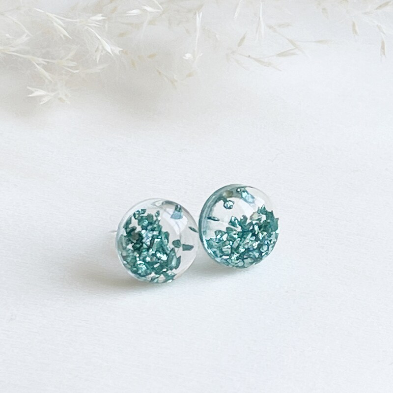 Resin Stud Earrings - Etsy