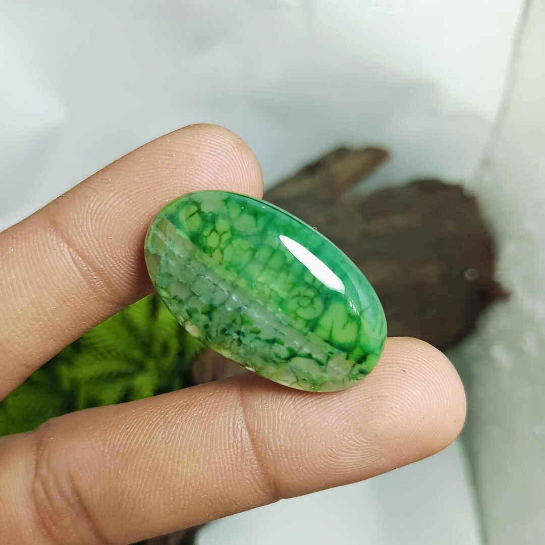 AAA+ Crack Lace Cabochon | Crack Pattern Agate | Oval Polished Stone ...