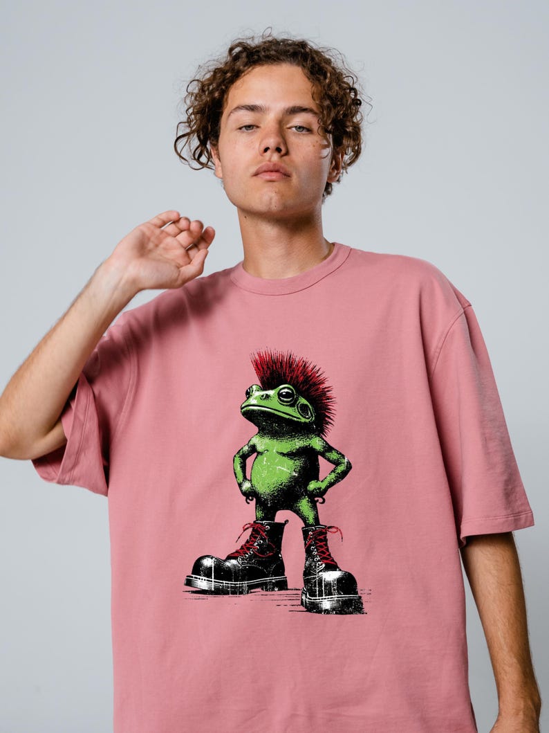 Punk Frog Tee, Rebel Frog Shirt, Grunge Frog Tee, Funny Frog Sweatshirt ...
