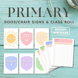 LDS Primary Classroom Decor: Door Signs & Class Roll (digital Download ...
