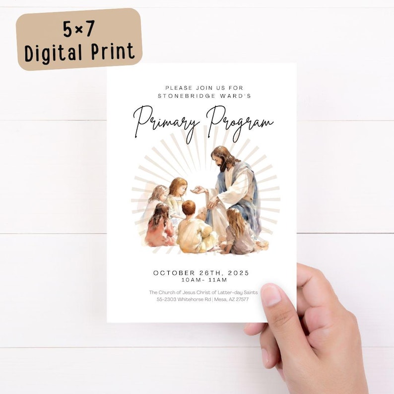 LDS Primary Program Invitation: Printable Personalized Invite (digital Download) - Etsy